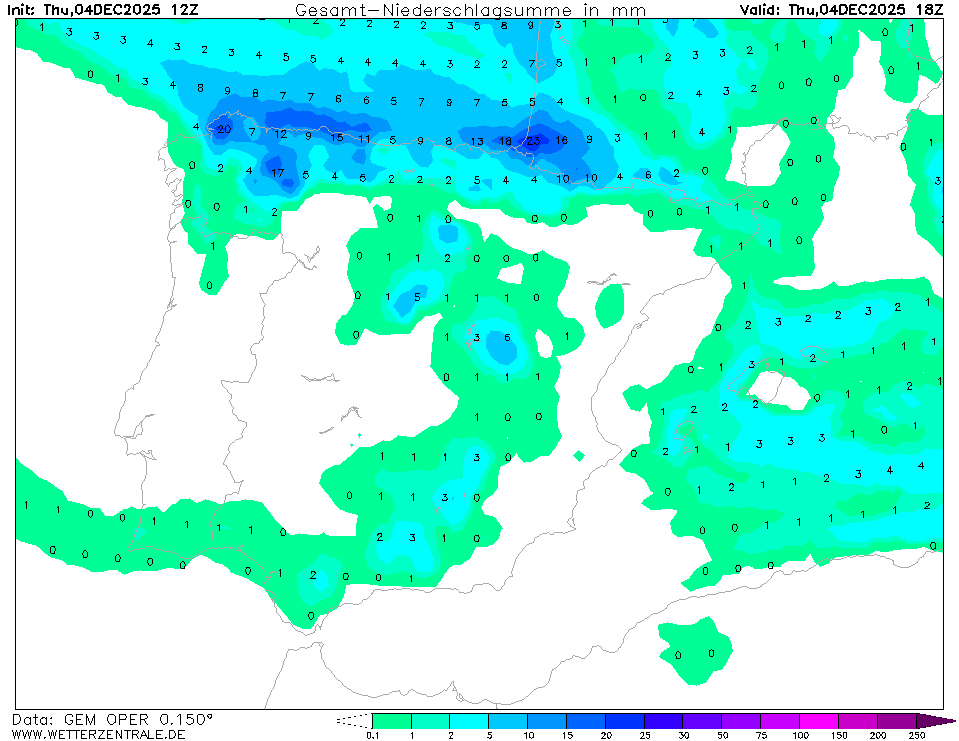 Wetterzentrale - Top Karten - GEM Spain 12Z